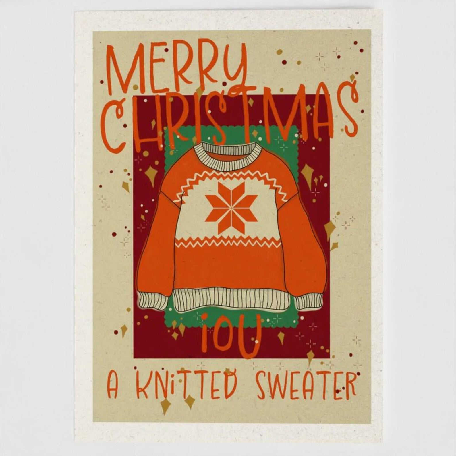 iou a Knitted Sweater Christmas Card